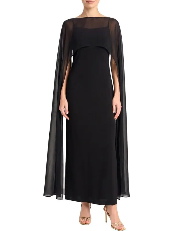 Amanda Uprichard Anastasia Cape Dress - Black