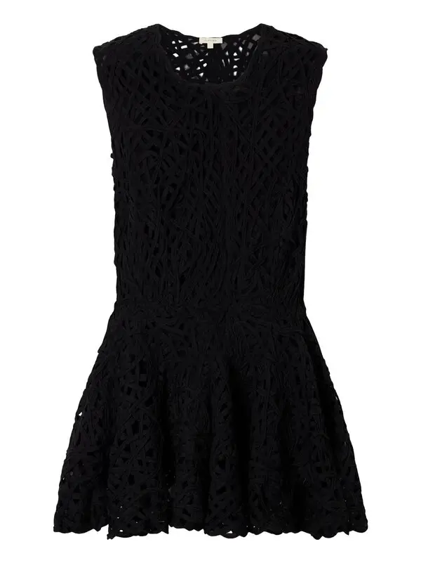 DIOTIMA Laurin Scalloped Net Georgette Blouse - Black
