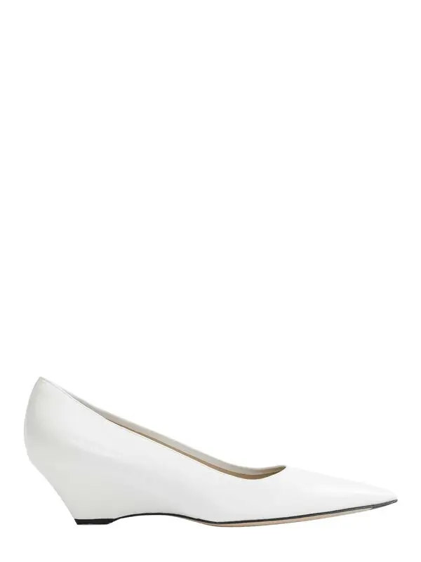 THE ROW Liisa Wedge Pumps In Soft Lambskin - White