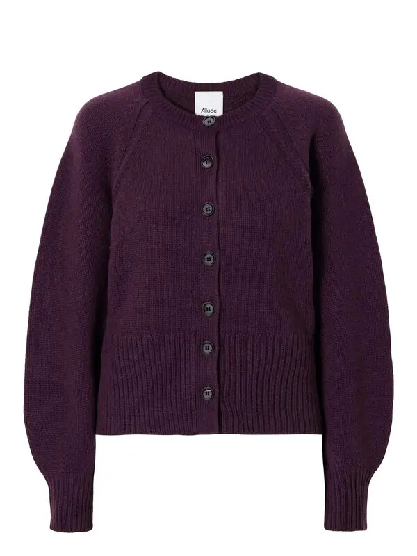 ALLUDE Cashmere Cardigan - Plum