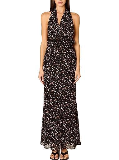 Victoria's Secret Sampaio Halterneck Maxi Dress With Abstract Spots - Black