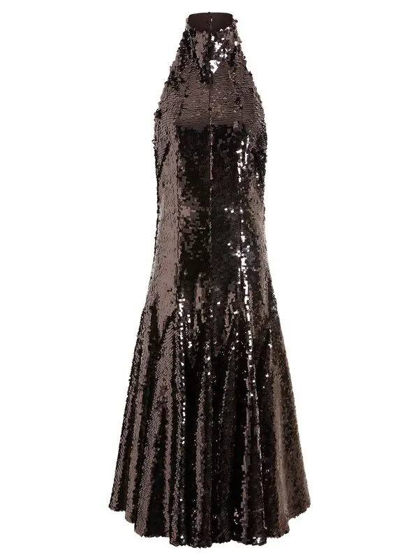 16Arlington Mika Sequin Midi Dress - Brown