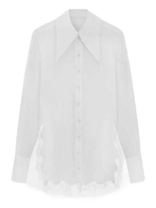 16Arlington Fiorella Shirt With Lace Trim - White