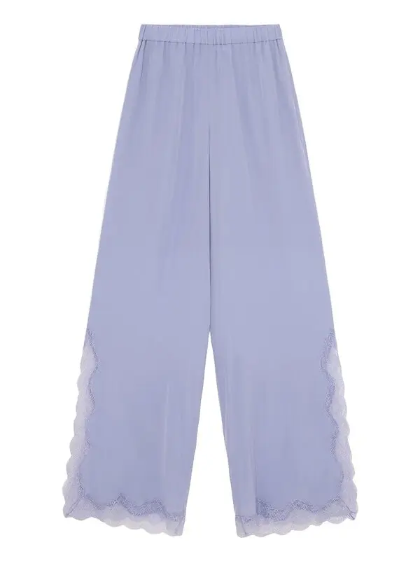 16Arlington Ricci Wide-leg Trousers With Lace Trim - Pale Lilac