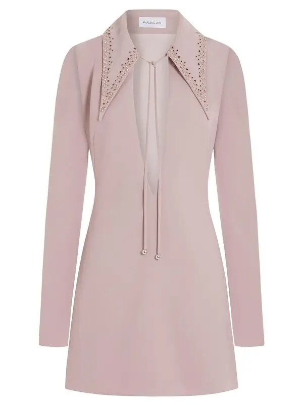 16Arlington Imre Mini Dress With Crystal Embellishments - Pink