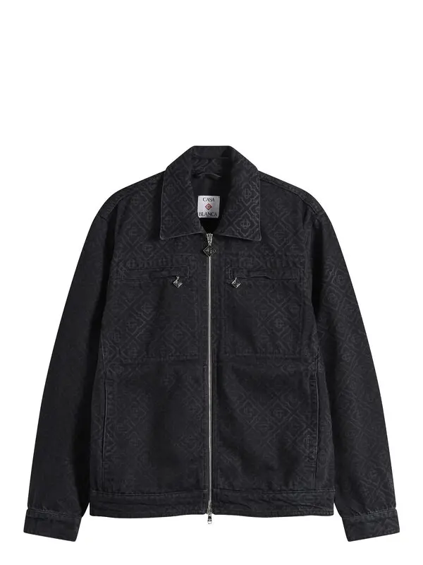 Casablanca Monogram Jacquard Denim Jacket - Black