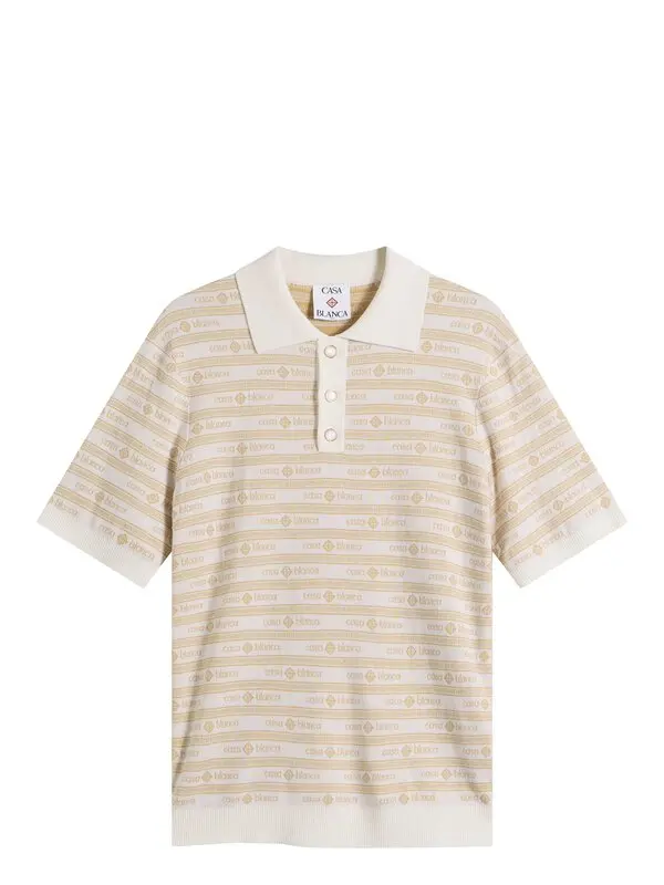 Casablanca Wordmar Merino Wool Polo - Beige