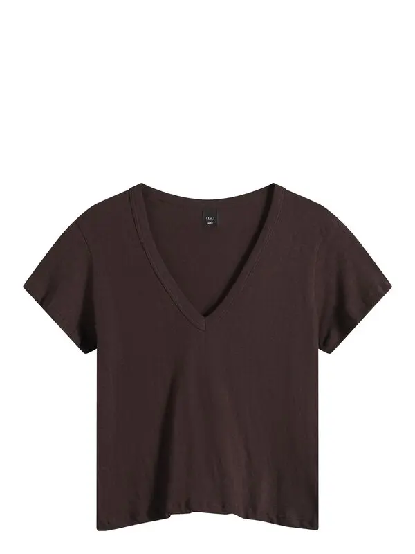 LESET Laura V-neck T-shirt - Chocolate