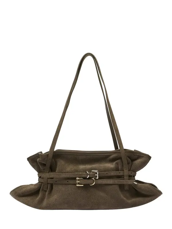 JUSTINE CLENQUET Sidney Evening Suede Bag - Clay