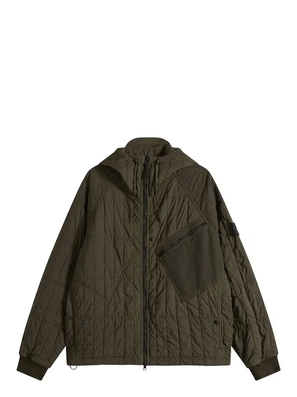Stone Island Ultralight Nylon Quilted-tc Hooded Jacket - Charcoal