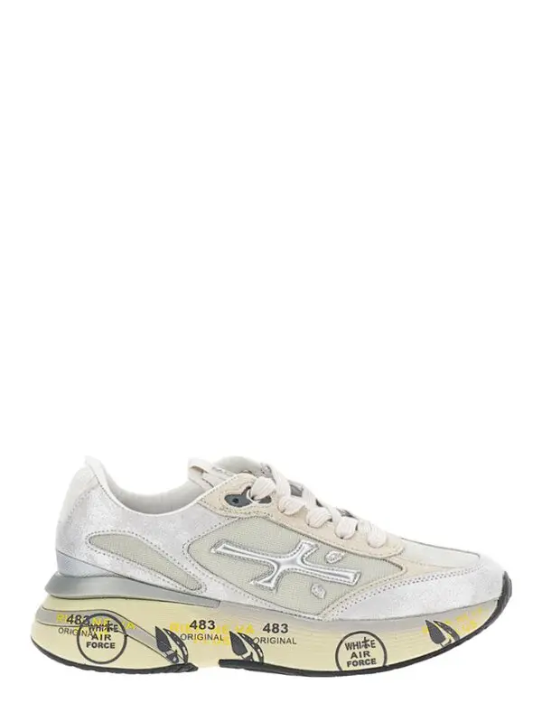 Premiata Technical Mesh And Laminated Leather Sneakers - Multicolore