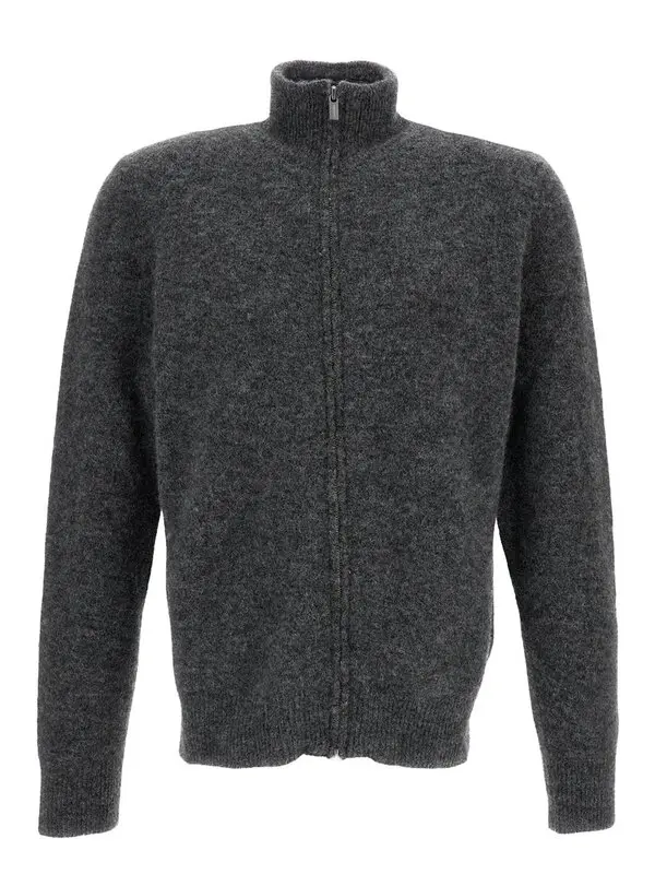 Barena Venezia Nembo Wool-blend High Neck Zip-up Sweater - Grigio