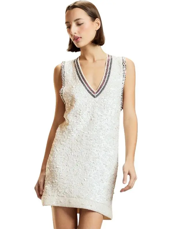 Cynthia Rowley Blair Sequin Dress - White