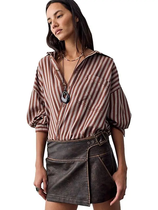 Free People We The Free Suki Vegan Micro Skirt - Brown