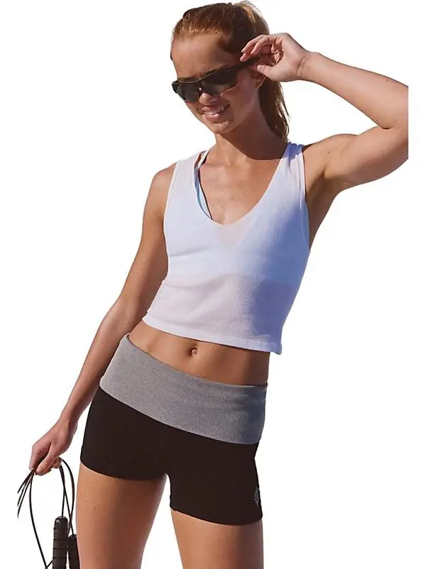 HANES X FP MOVEMENT Ribbed Crop Tank - White