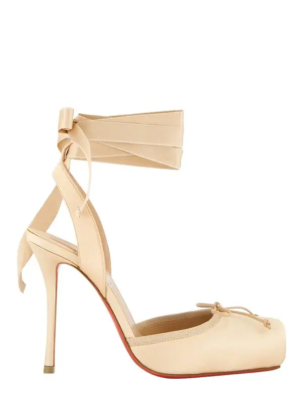 CHRISTIAN LOUBOUTIN Blush Cassia Lace-up Satin Pumps - Pink