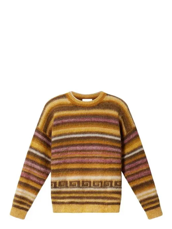 Isabel Marant Étoile Brushed Virgin Wool Striped Crew Neck Sweater - Yellow
