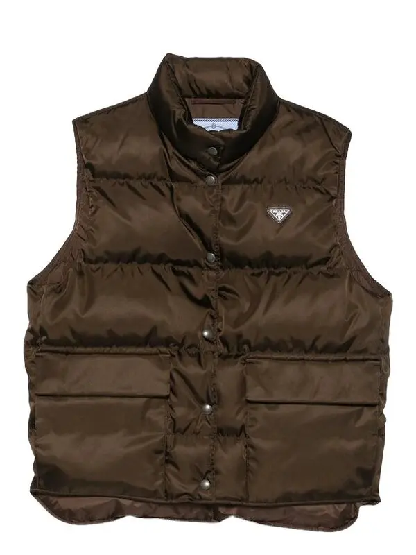 Prada Quilted Puffer Vest - Brown