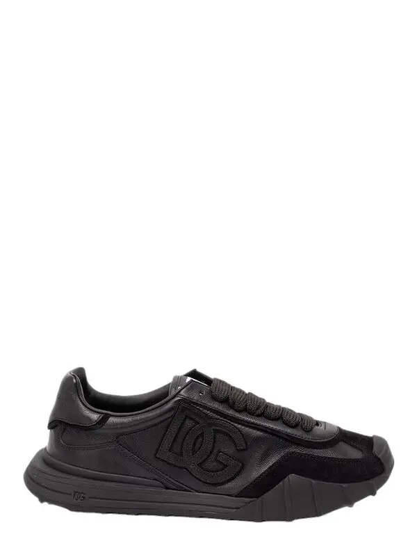Dolce & Gabbana Suede Panel Low-top Sneakers - Black