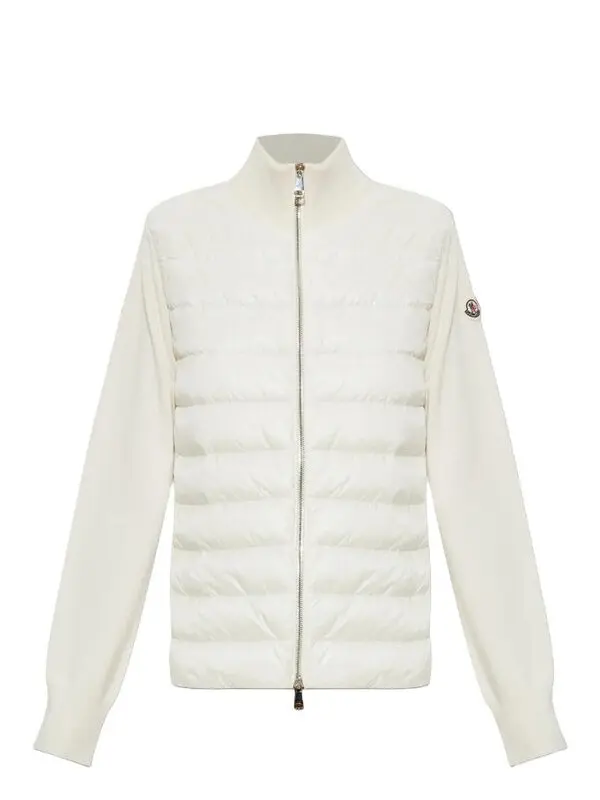 Moncler Knitwear Cardigan With Padded Front - White