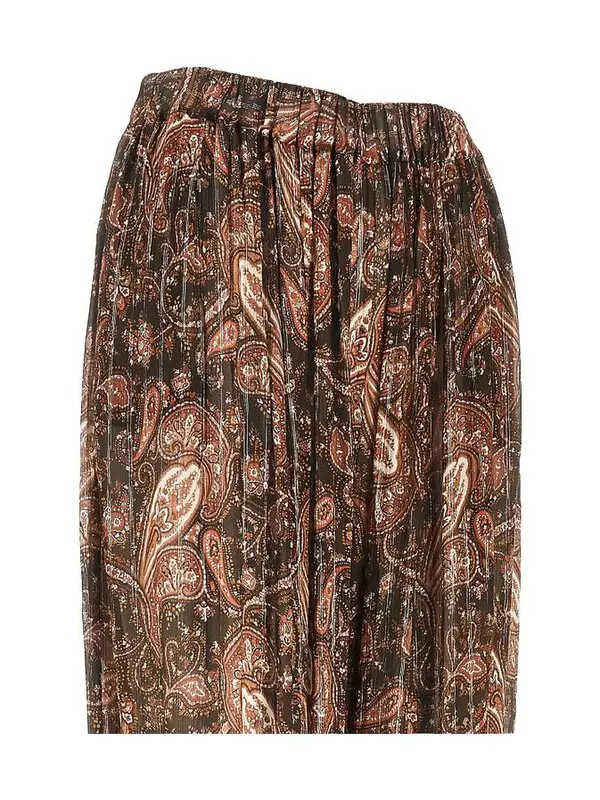 Andamane Tapered Paisley Print Trousers - Brown