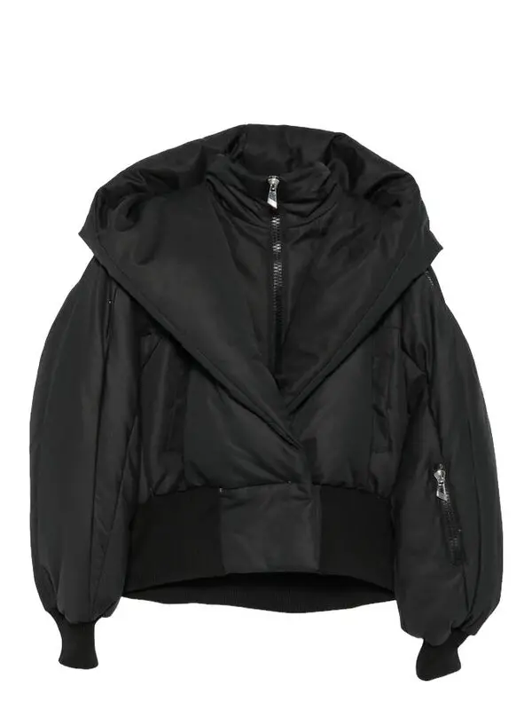 Attico Padded Jacket With High Collar - Black