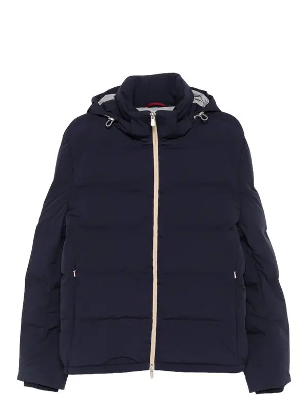 Brunello Cucinelli Padded Hooded Jacket - Blue