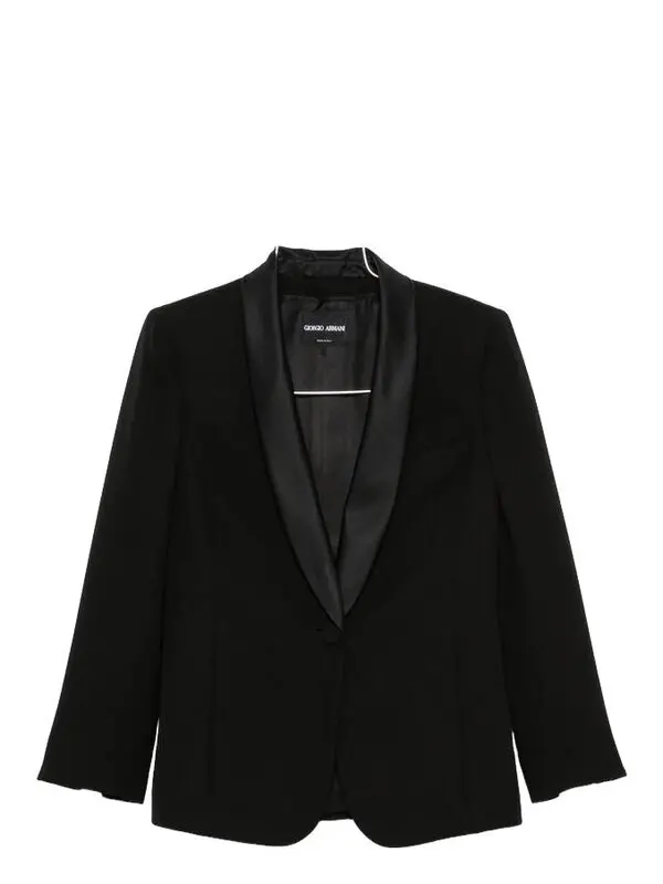Giorgio Armani Silk Single-breasted Blazer - Black