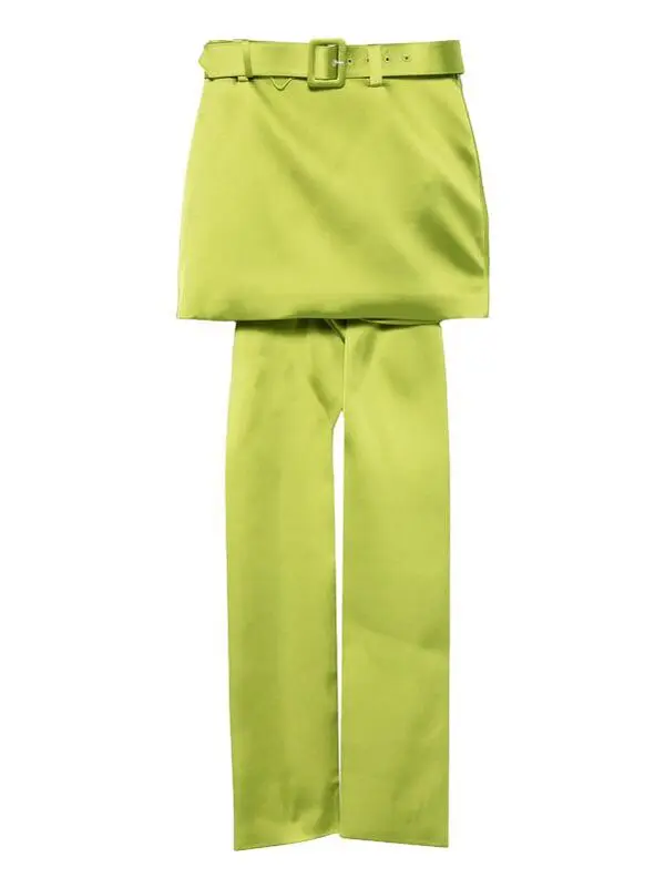 SELF-PORTRAIT A-line Skirt With Belted Waist And Bow Detail - Green