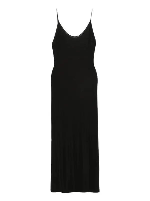 Saint Laurent Viscose-blend Evening Dress With Chain Detail - Black