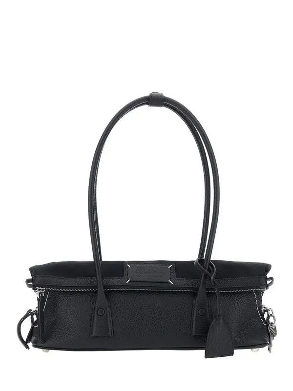 MAISON MARGIELA Leather Shoulder Bag With Logo - Multicolor