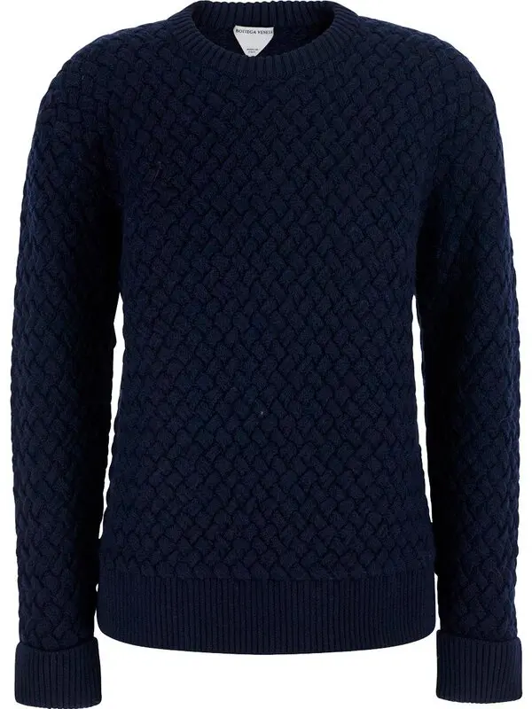 Bottega Veneta Wool Sweater With Woven Motif - Multicolor