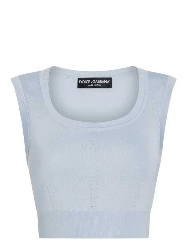 Dolce & Gabbana Cropped Sleeveless Top - Blue
