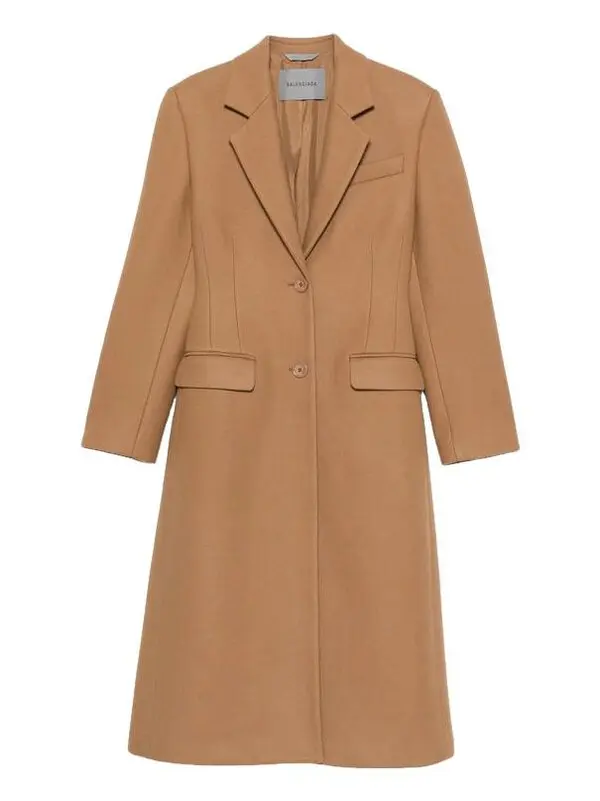 Balenciaga Single-breasted Wool And Cashmere Blend Coat - Brown