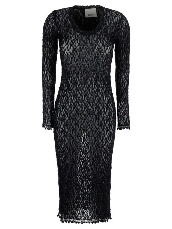 Isabel Marant Étoile Belsane" Lace Trimmed Long Dress - Multicolor