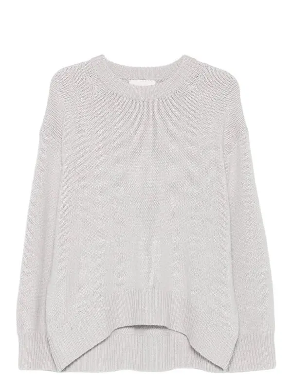 LISA YANG Grey Cashmere Crew Neck Long Sleeve Jumper - Gray