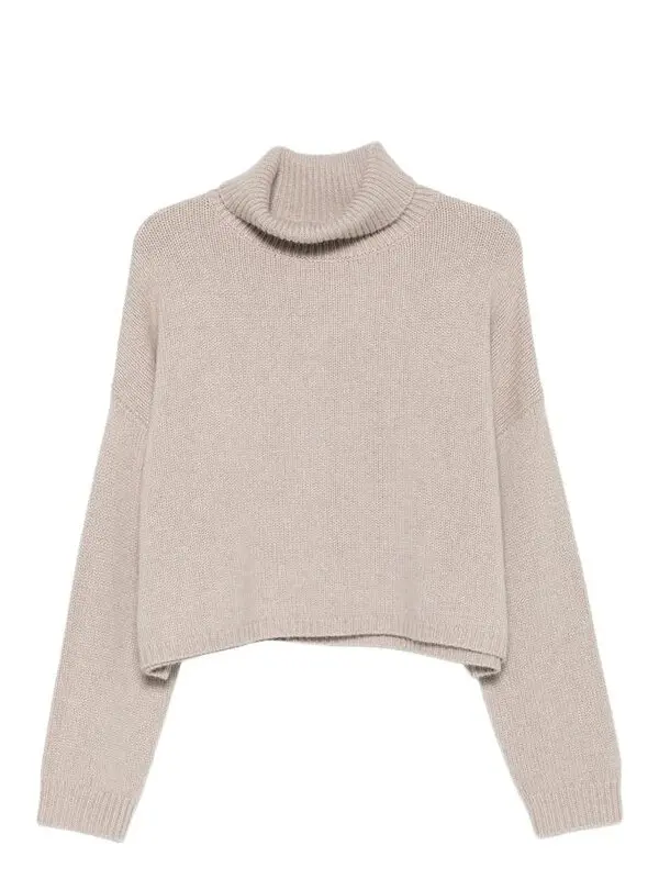 LISA YANG Cashmere Roll Neck Jumper - Cream