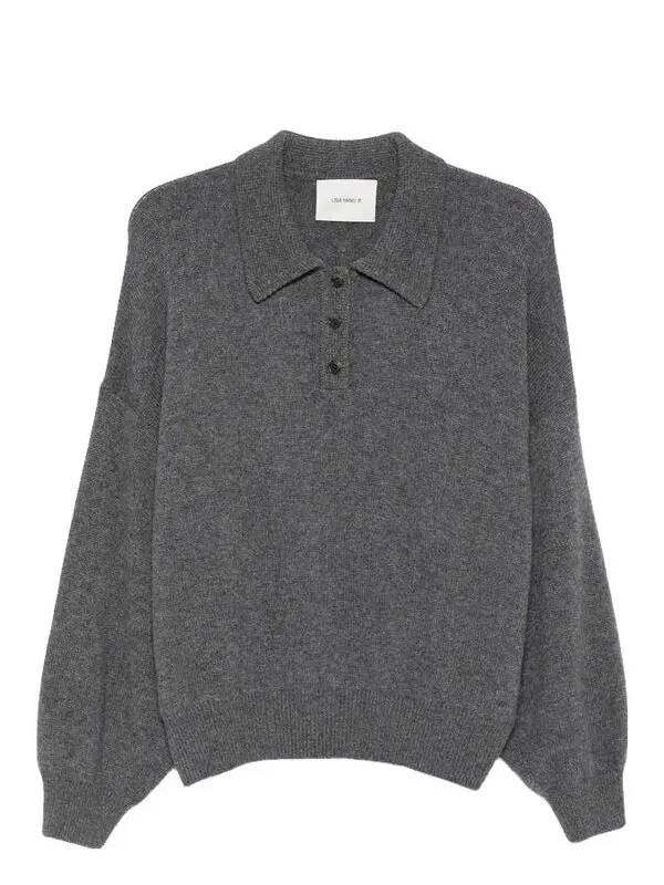 LISA YANG Graphite Grey Cashmere Polo Knitwear - Gray