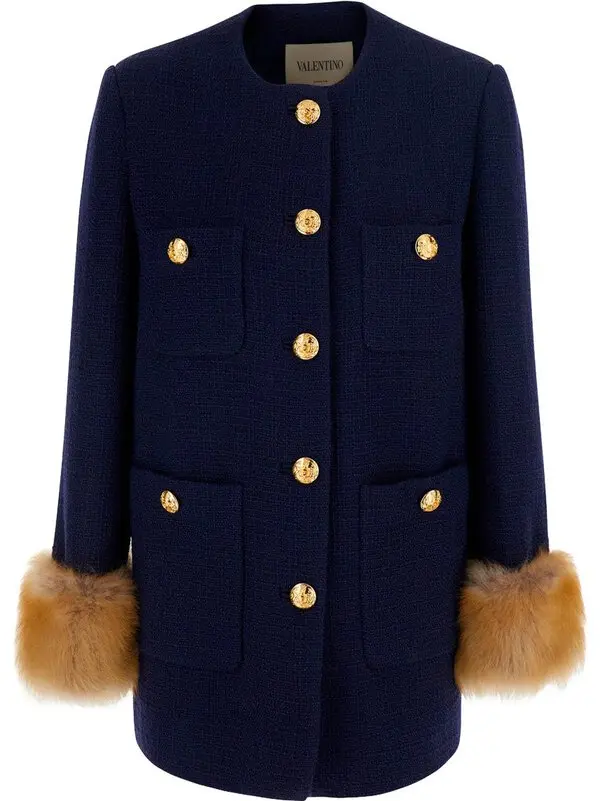 Valentino Garavani Caban With Notched Revers Collar And Long Sleeves - Multicolor