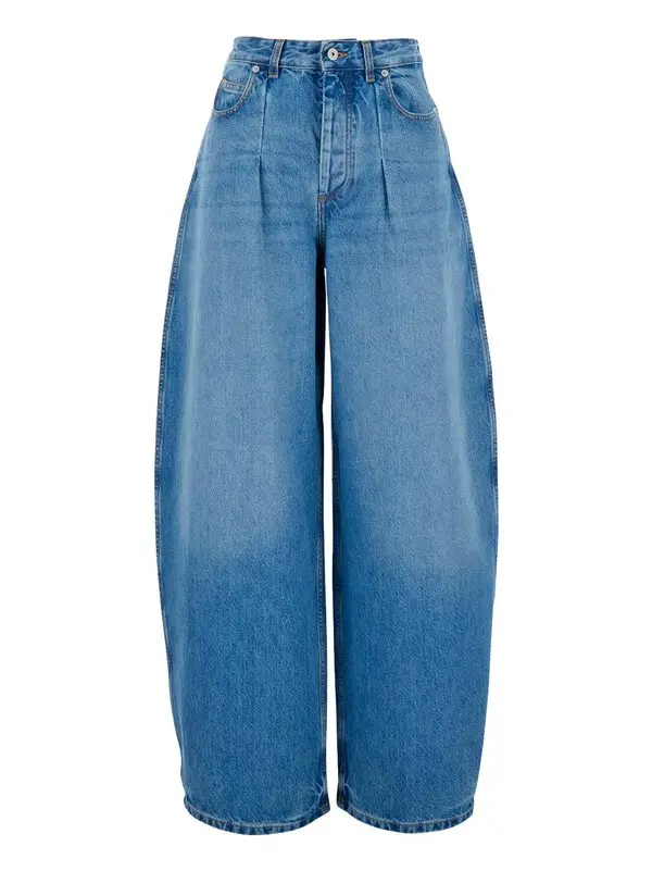 Jacquemus High-waisted Curved Cut Denim Jeans - Multicolor