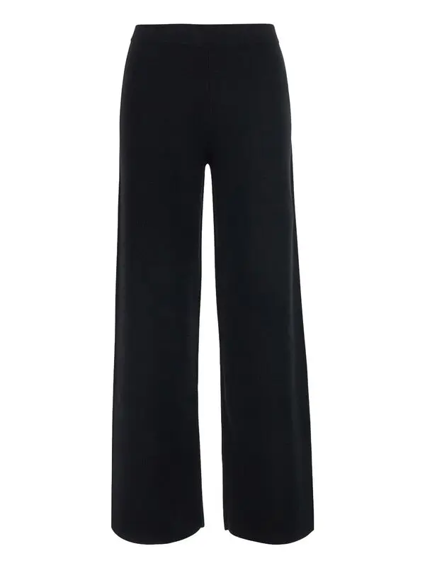 P.a.r.o.s.h Wool And Cashmere Stretch High-waisted Trousers - Black