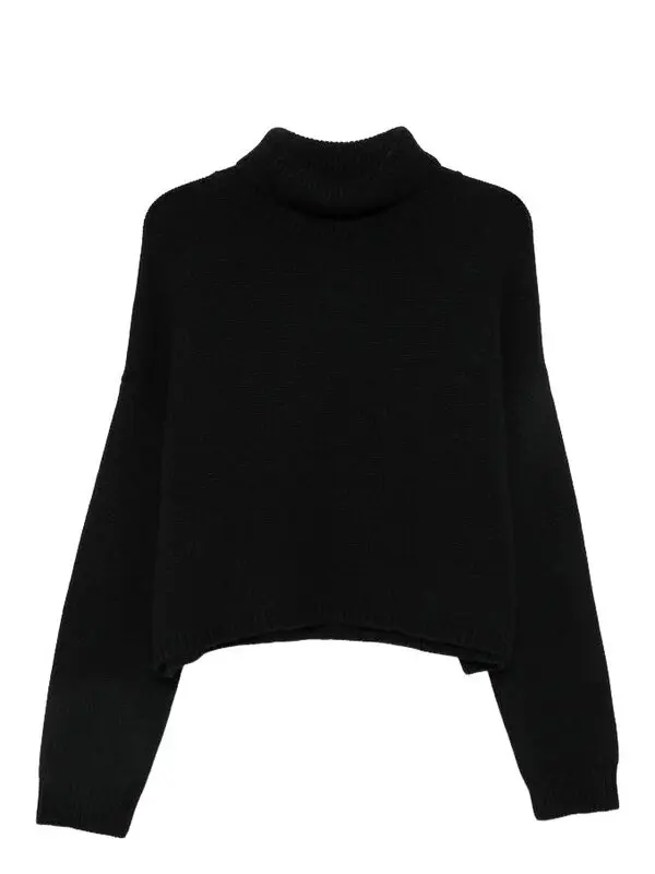 LISA YANG Cashmere Ribbed Knit Roll Neck Jumper - Black