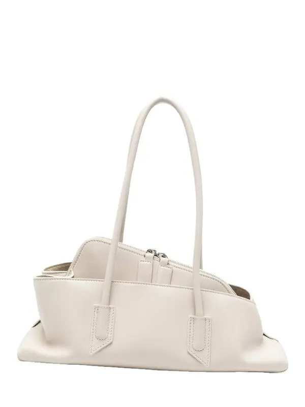 Attico Sculptural Design Shoulder Bag With Silver-tone Hardware - Cream