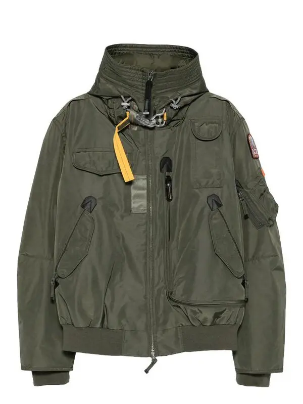 PARAJUMPERS Down Jacket With Hood And Cargo Pockets - Green