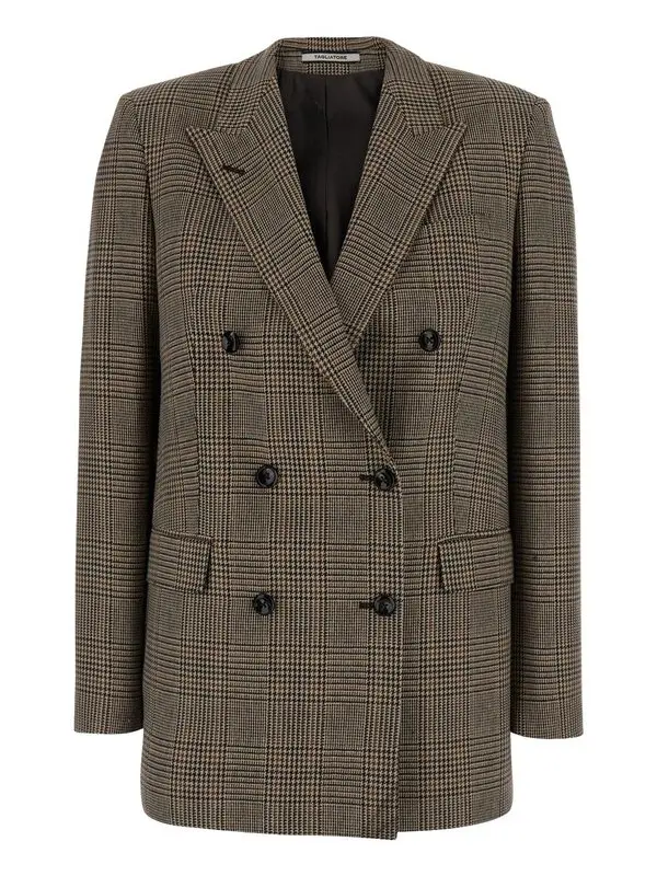 Tagliatore Jasmine Double Breasted Check Jacket - Brown