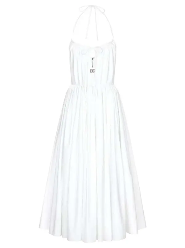 Dolce & Gabbana Halter Neck Midi Dress - White