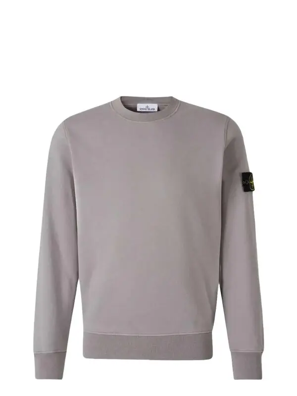 Stone Island Compass Logo Crewneck Sweatshirt - Gray