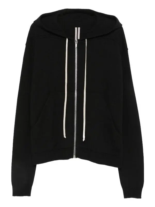 Rick Owens Cashmere & Wool Zip-up Hoodie - Black