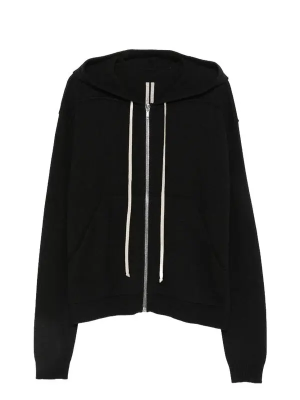 Rick Owens Cashmere & Wool Zip-up Hoodie - Black