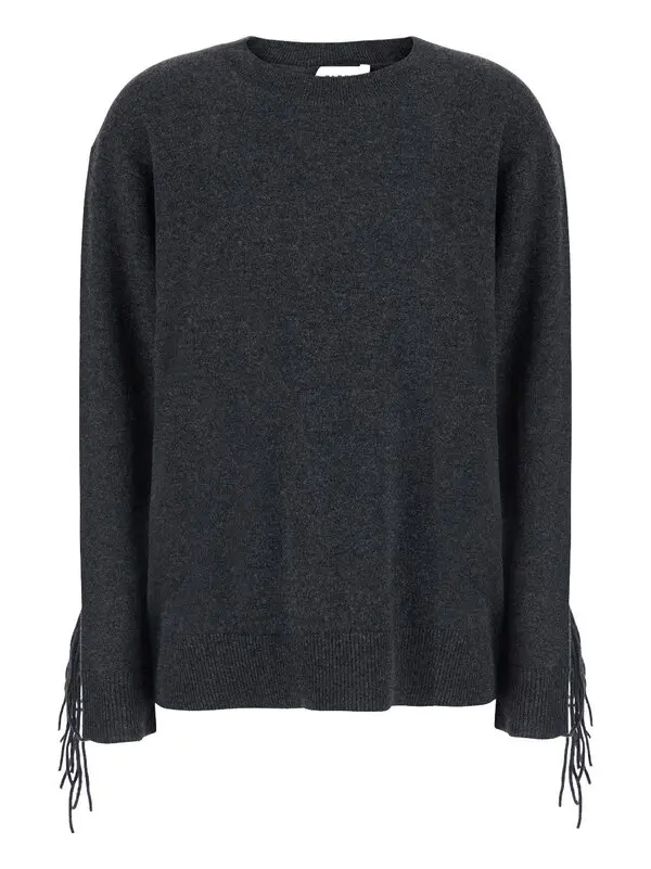 P.a.r.o.s.h Cashmere Sweater With Frayed Details - Gray